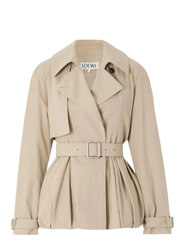 Loewe Double-breasted Pleated Jacket - Neutrals