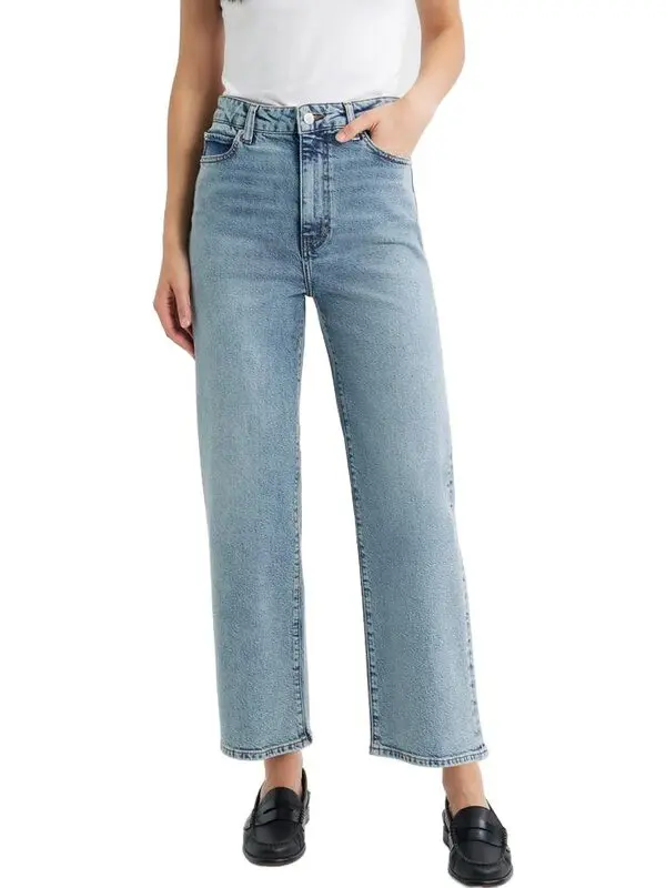 FRAME Wide High-waist Ankle Jeans - Hazy