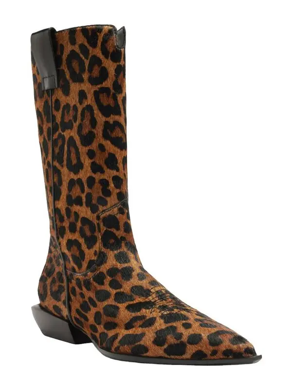 Schutz Ashley Calf Hair Western Boot - Leopard