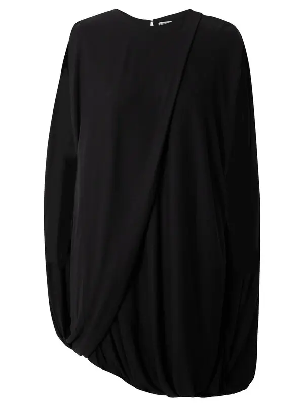 Loewe Draped Crepe Mini Dress - Black
