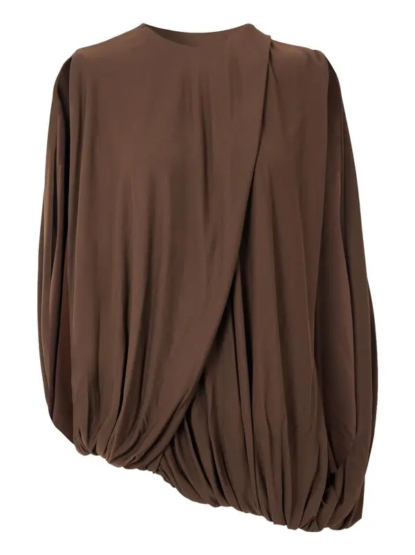 Loewe Draped Jersey Blouse - Brown