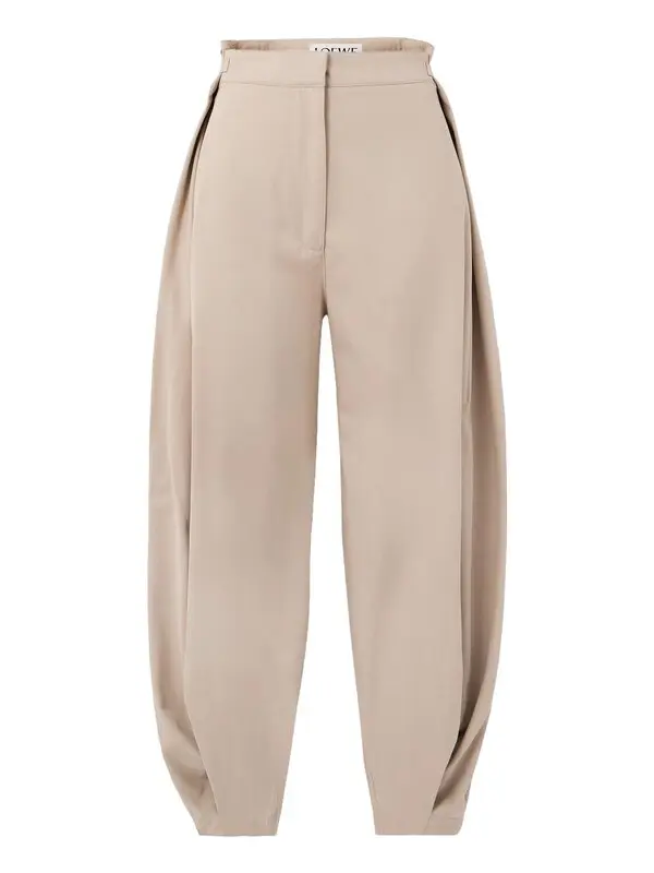 Loewe Cocoon Wide-leg Twill Pants - Neutrals