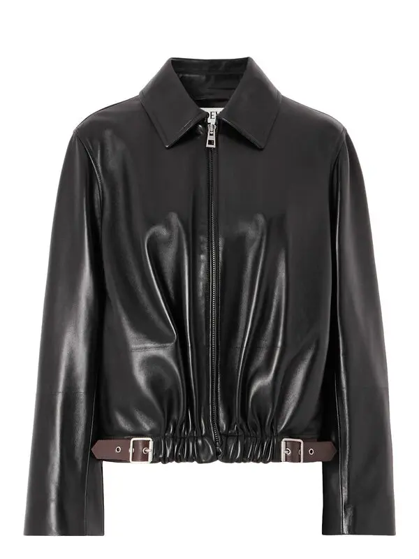 Loewe Buckle-detailed Leather Jacket - Black