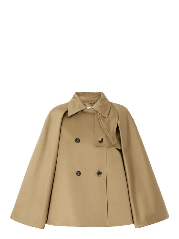 Loewe Organic Cotton-gabardine Cape-effect Jacket - Neutrals