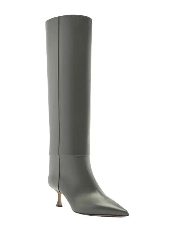 ALEXANDRE BIRMAN Brena Pointed Toe Knee High Boot - Cement