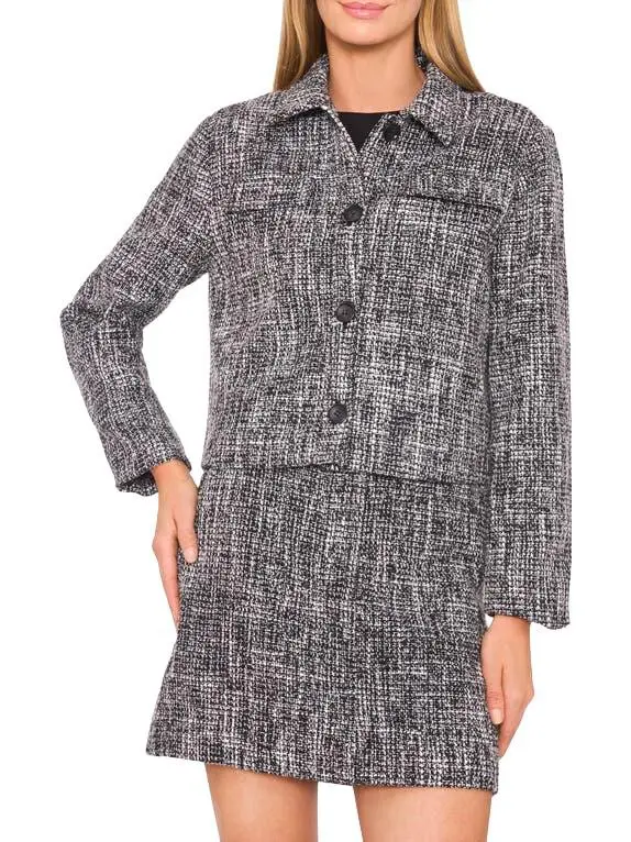 Halogen Boxy Tweed Jacket - Rich Black