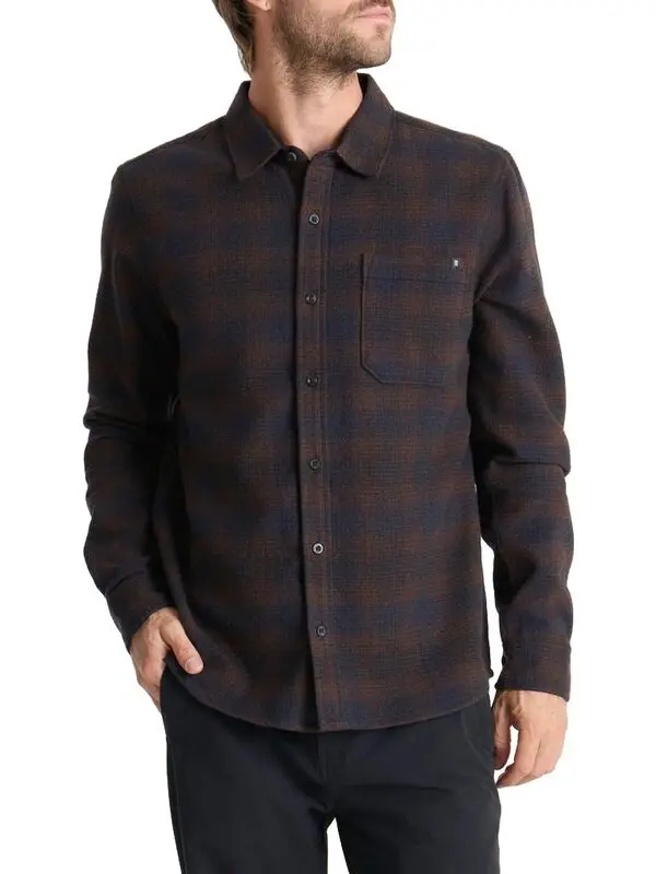 ROARK Crossroads Organic Cotton Button-up Shirt - Dark Brown