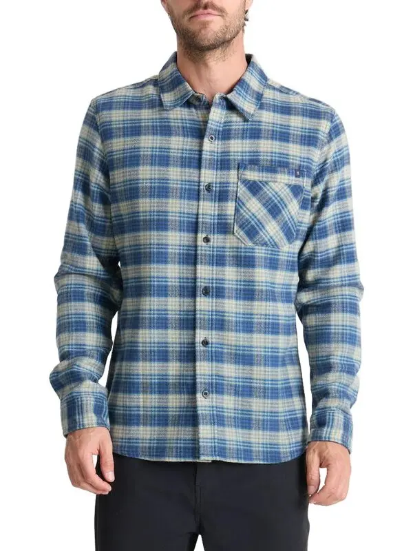 ROARK Crossroads Organic Cotton Button-up Shirt - Deep Blue