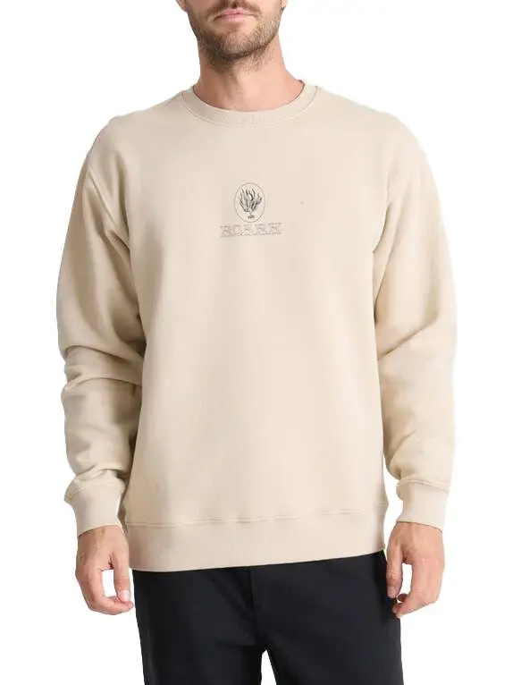 ROARK Seaweed Knowledge Fleece Crewneck Sweatshirt - Fossil