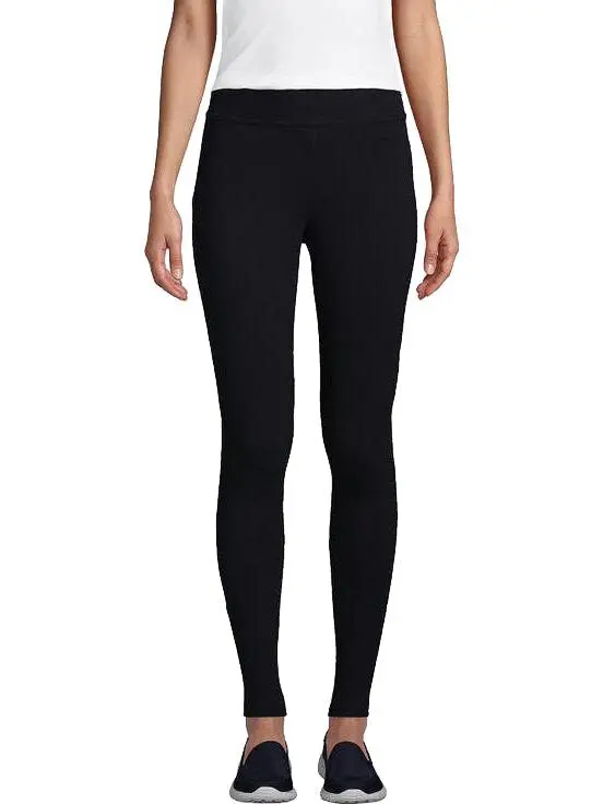 LANDS' END Starfish Mid Rise Knit Leggings - Black