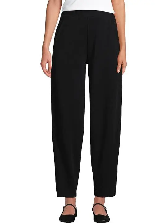 LANDS' END Sport Knit High Rise Barrel Ankle Pants - Black