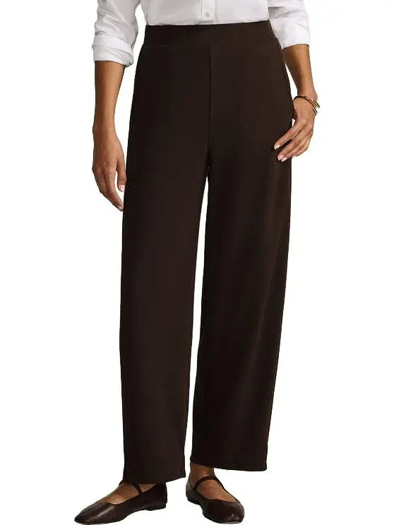 LANDS' END Sport Knit High Rise Barrel Ankle Pants - Rich Coffee