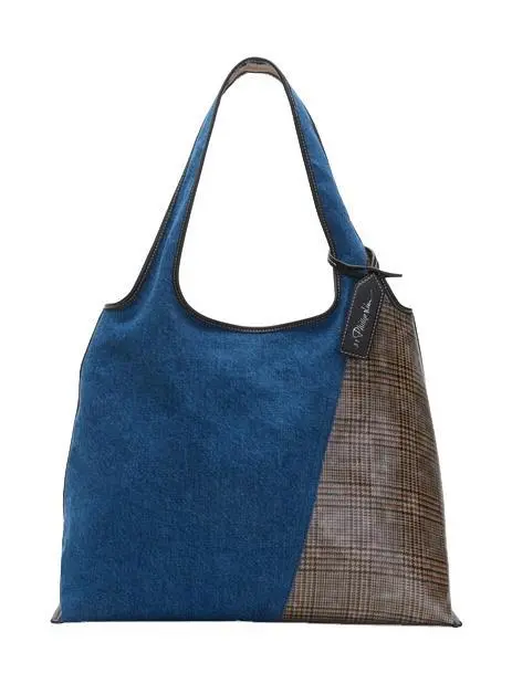 3.1 Phillip Lim Patchwork Denim Market Tote - Indigo Multi