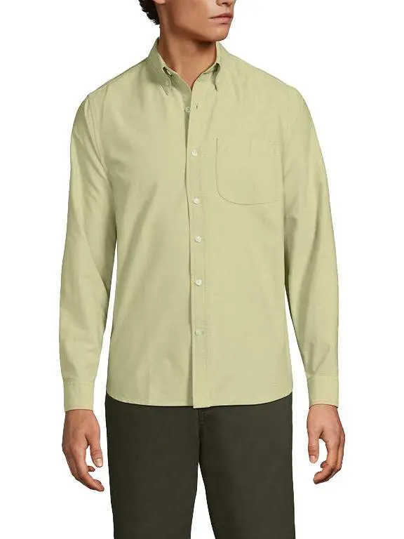 LANDS' END Traditional Fit Comfort-first Sail Rigger Oxford Shirt - Winter Pear