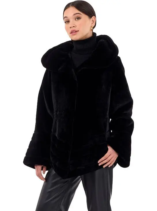 Gorski Genuine Shearling Reversible Jacket - Black/black