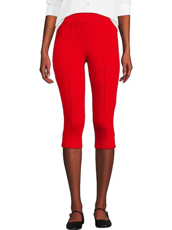 LANDS' END High-rise Pintuck Capri Pants - Coral Red