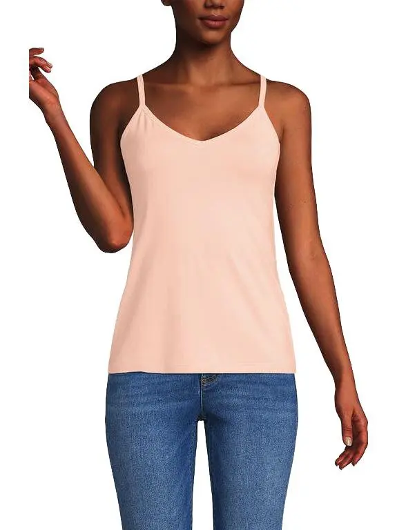 LANDS' END Cooling V-neck Camisole - Soft Mineral Blush