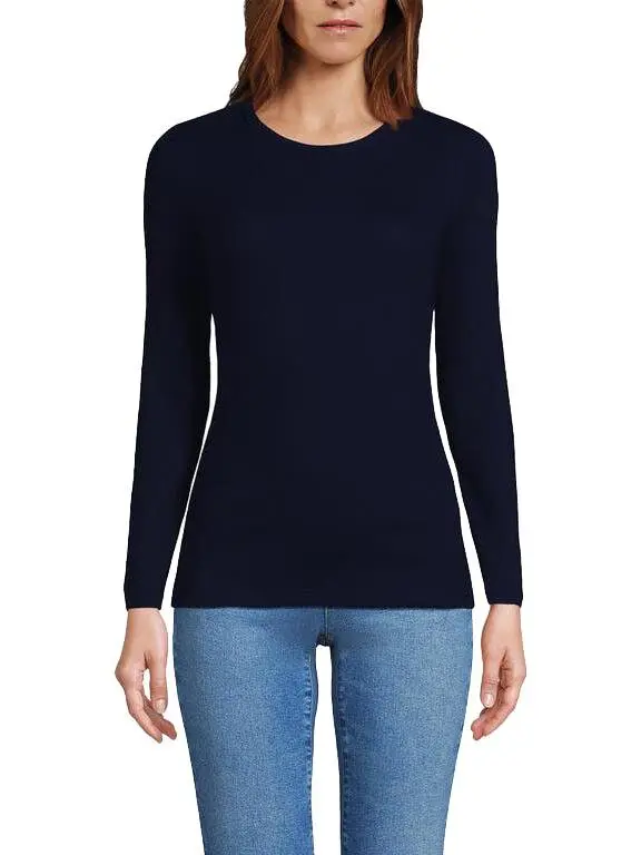 LANDS' END Cotton Rib T-shirt - Deep Sea Navy