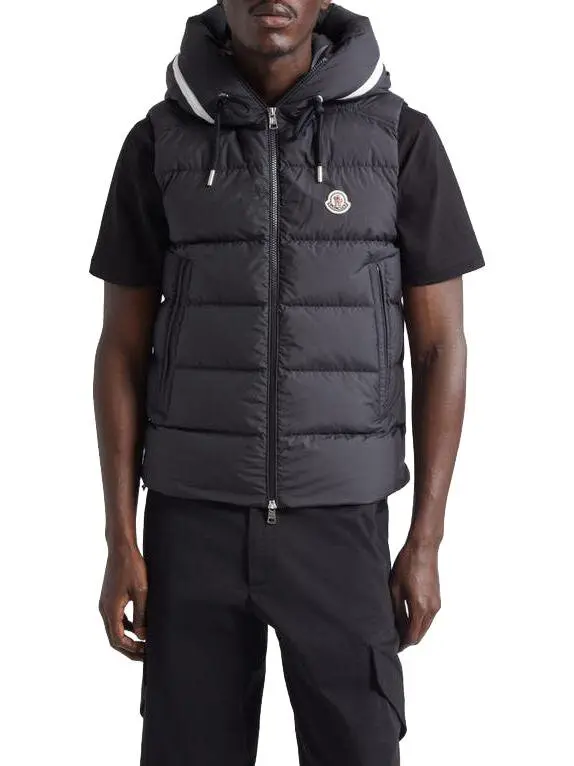 Moncler Cardamine Down Hooded Vest - Black