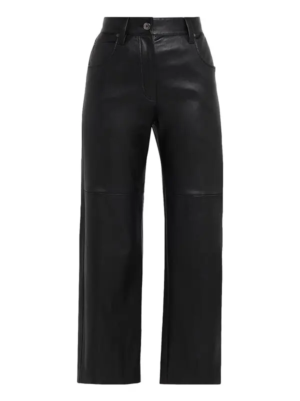 Brunello Cucinelli Straight-leg Leather Pants - Black