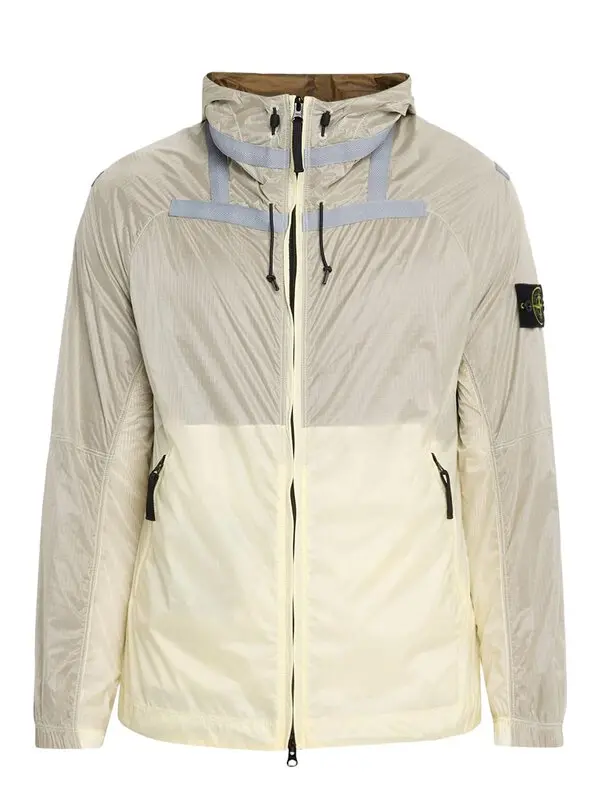 Stone Island Reflective Colorblock Nylon Jacket - Ivory
