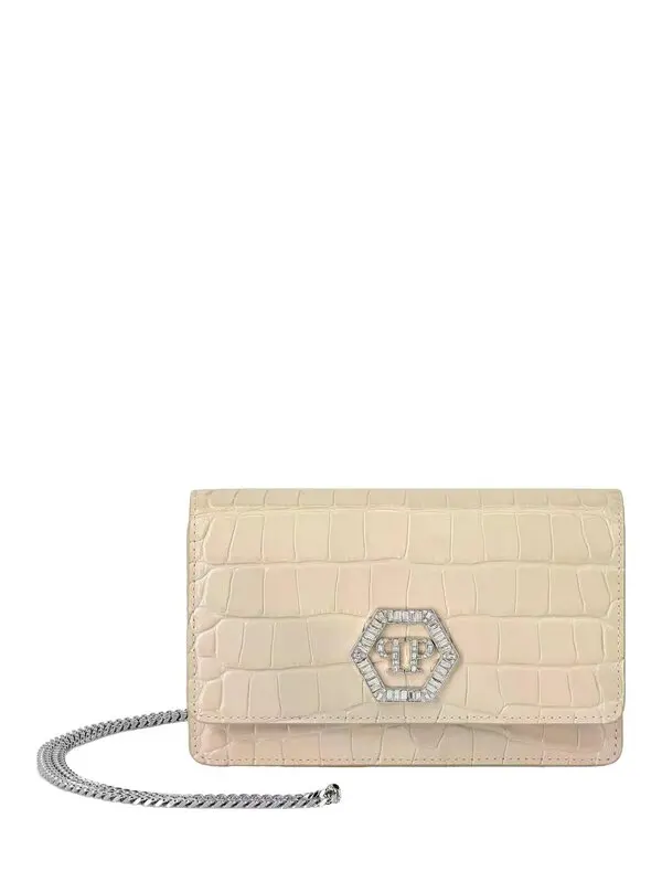 Philipp Plein Crystal-embellished Crossbody Bag - Neutrals