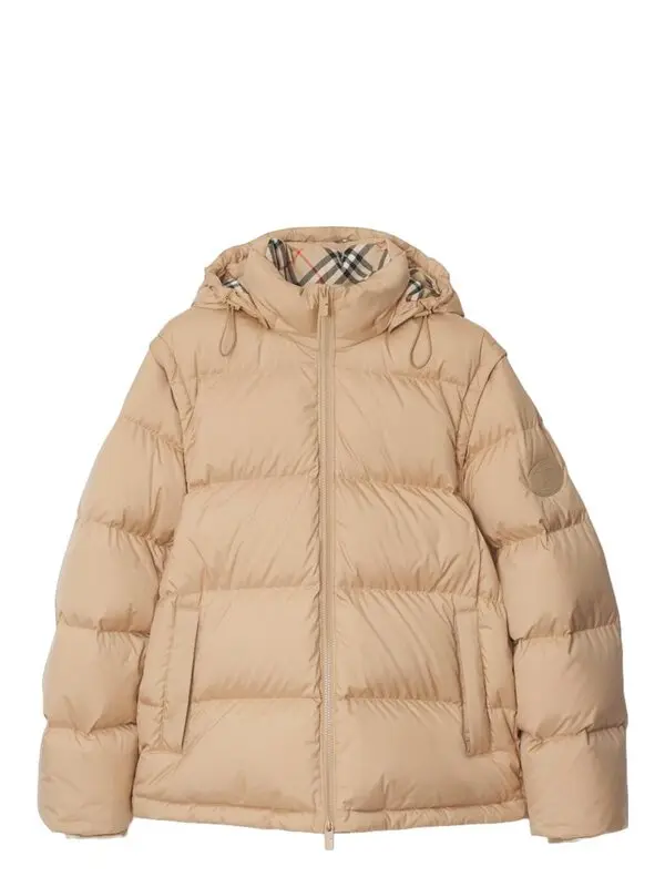Burberry Detachable Sleeve Puffer Jacket - Beige Beige