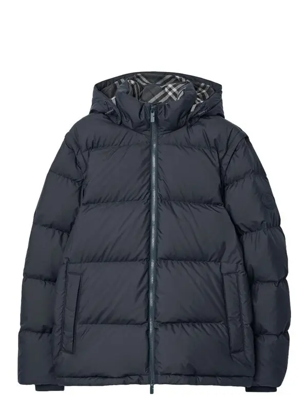 Burberry Detachable Sleeve Puffer Jacket - Navy