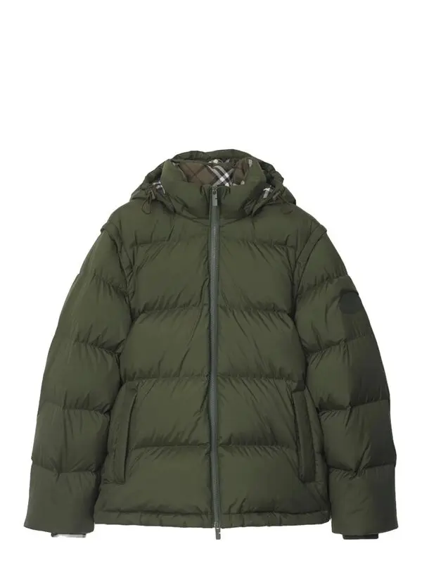Burberry Detachable Sleeve Puffer Jacket - Shale Green