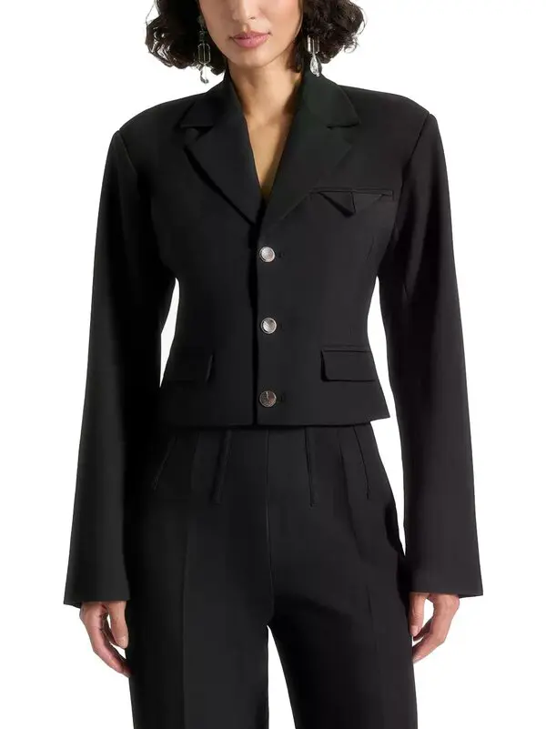 Manière De Voir Prisca Cropped Blazer - Black