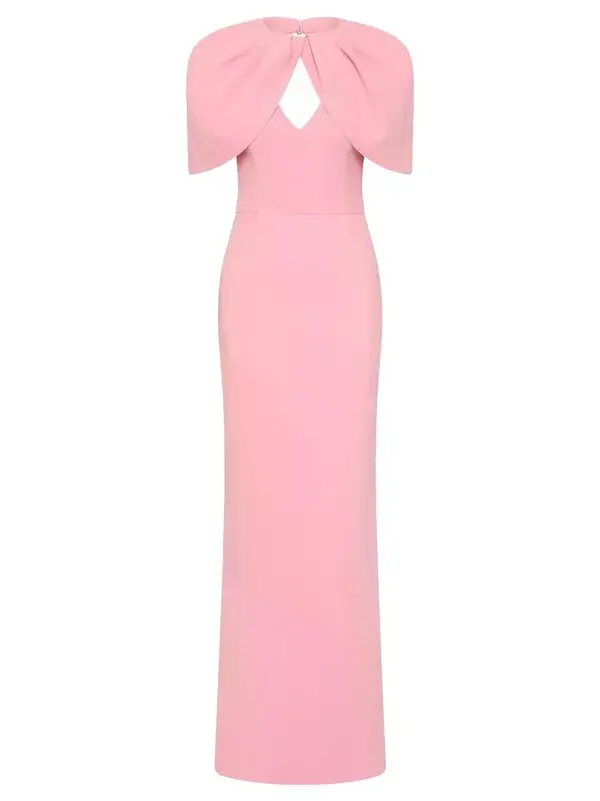 Rebecca Vallance Xena Petal-sleeve Keyhole Maxi Dress - Pink