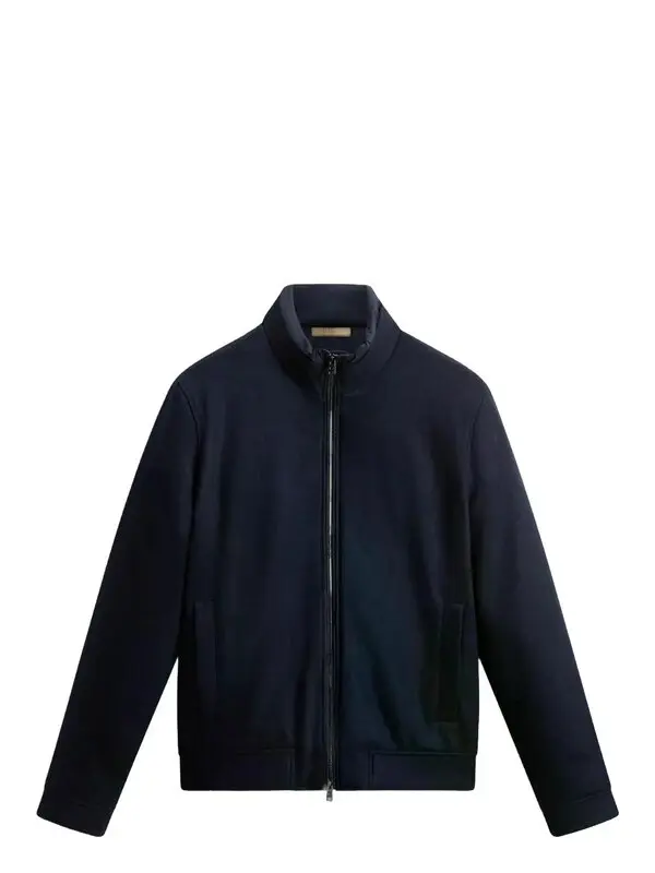 Woolrich Knitted Wool Bomber Jacket - Blue