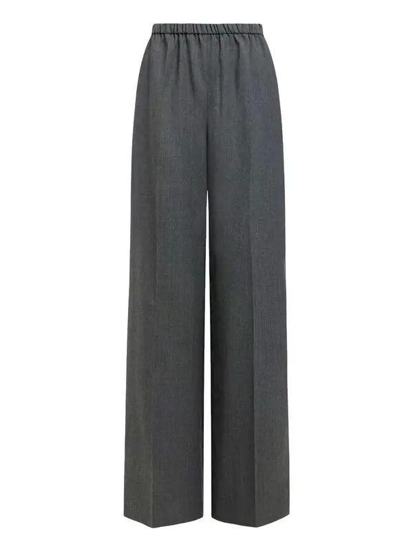 12 STOREEZ Elastic-waist Wool Trousers - Grey