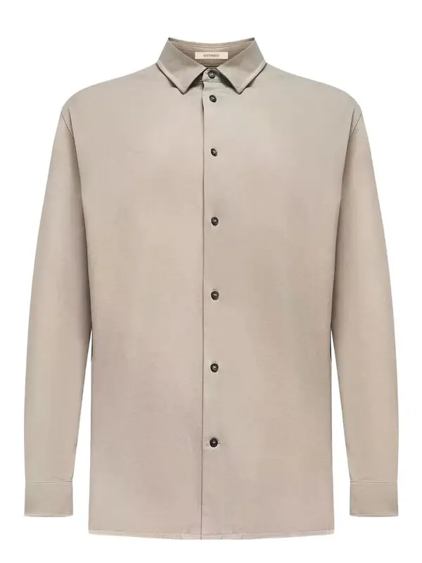 12 STOREEZ Cotton Button-down Shirt - Neutrals
