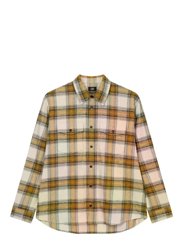 STUDIO TOMBOY Checked-pattern Chest-pocket Shirt - Neutrals