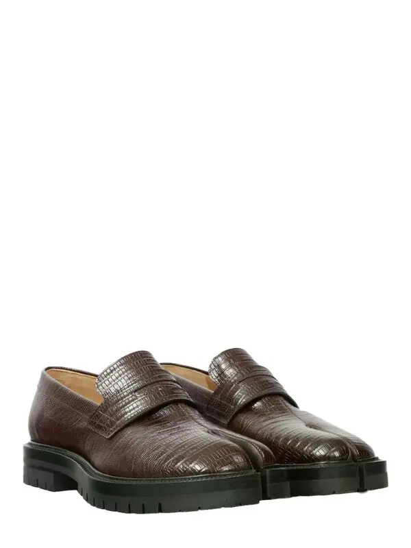 MAISON MARGIELA Tabi Croco-embossed Loafers - Brown
