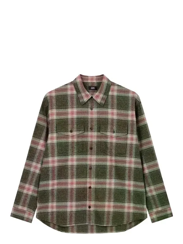 STUDIO TOMBOY Checked-pattern Chest-pocket Shirt - Green