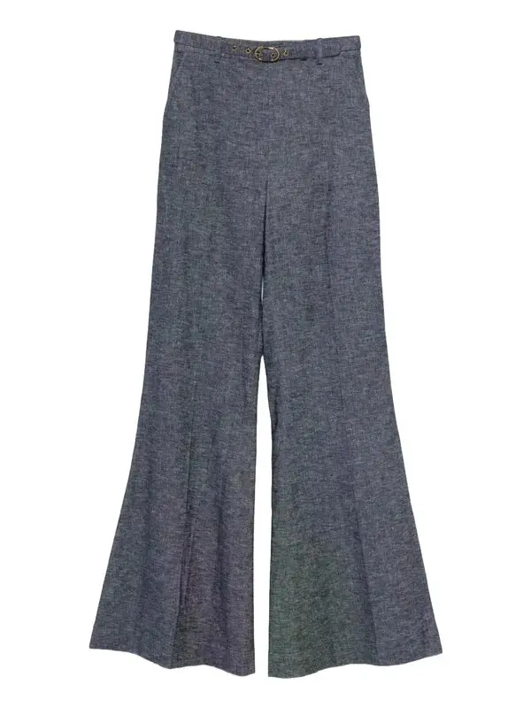 Zimmermann Hypnotic Belted Flared Trousers - Blue