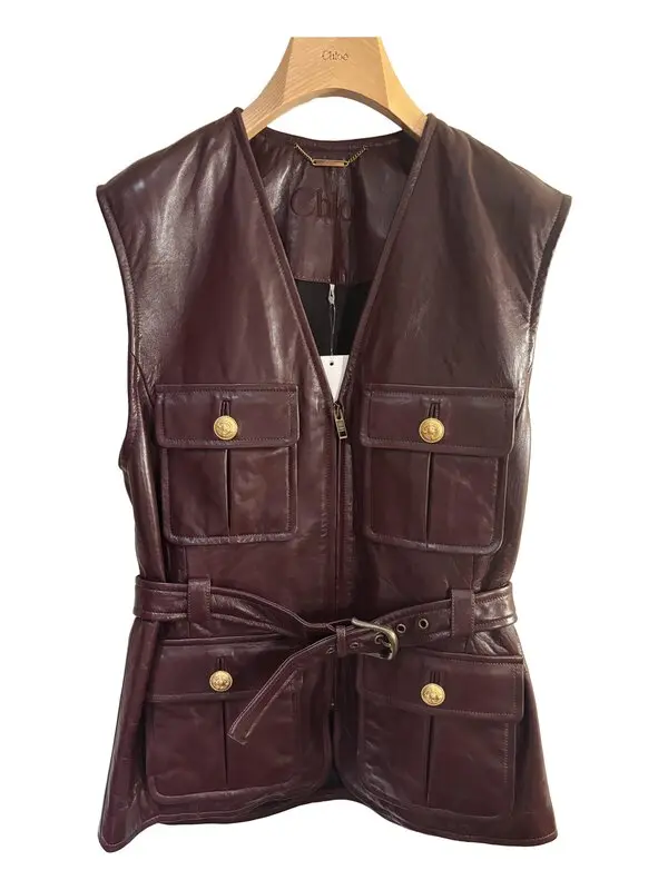 Chloé Brown Vest - Burgundy