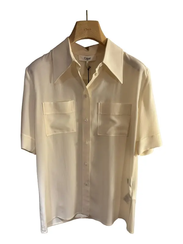 Chloé Collared Button Down Shirt - Cream