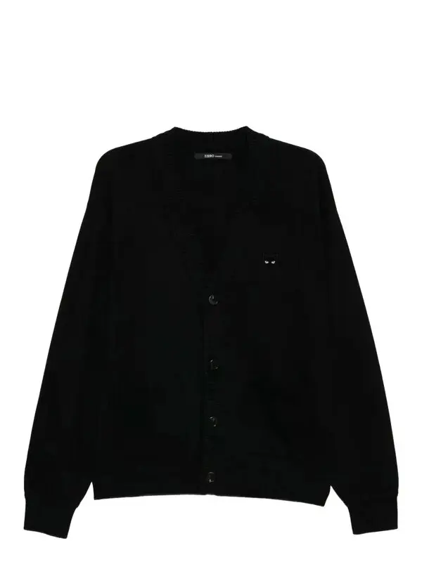 SONGZIO Cat-embroidered Cardigan - Black