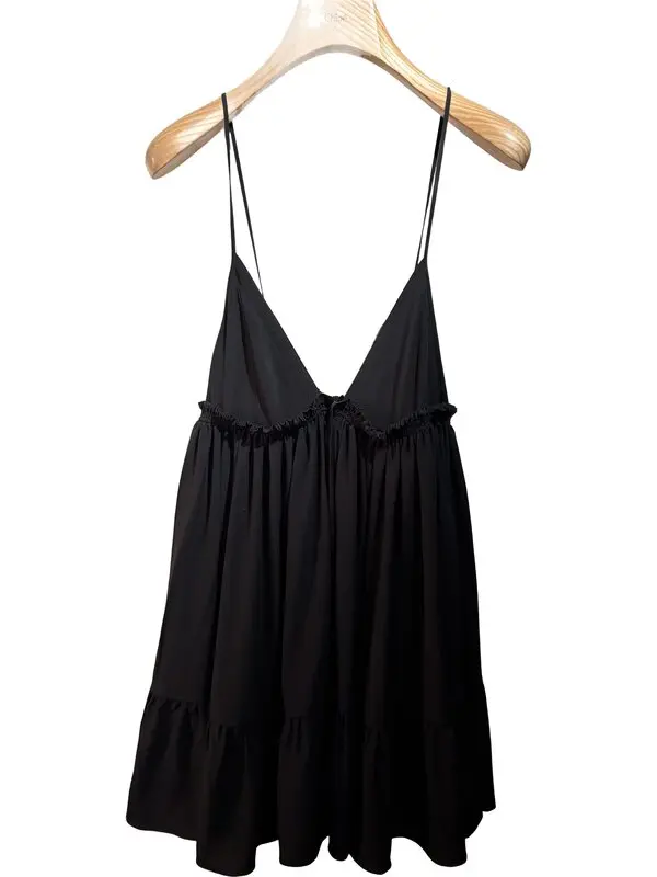 Chloé Tiered Day Dress - Black