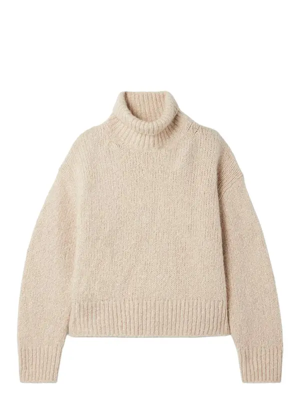 NILI LOTAN Cashmere And Silk-blend Turtleneck Sweater - Neutrals