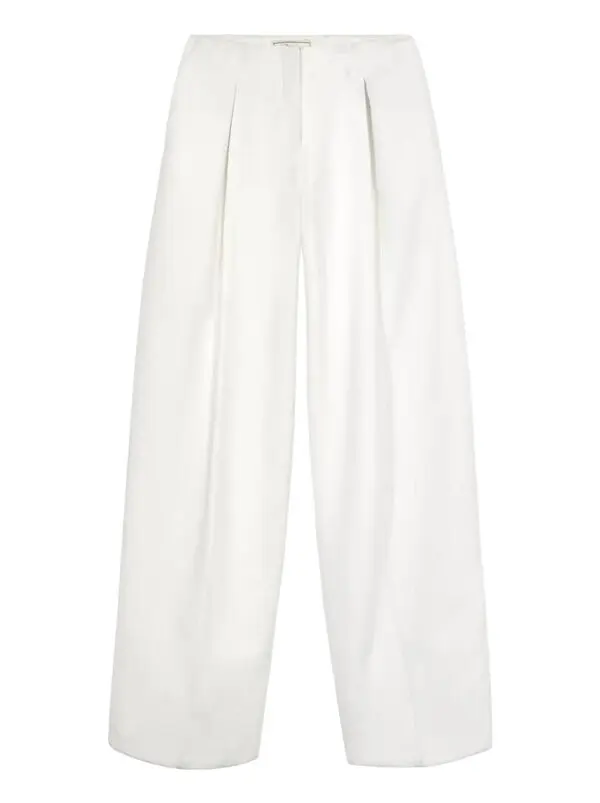 Blumarine Pleated Wide-leg Trousers - White