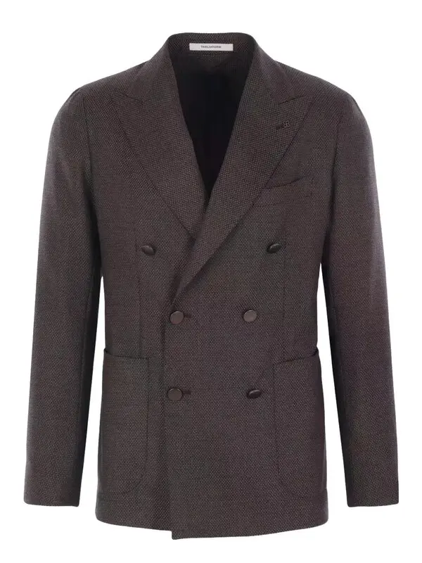 Tagliatore Double-breasted Patch-pocket Blazer - Brown