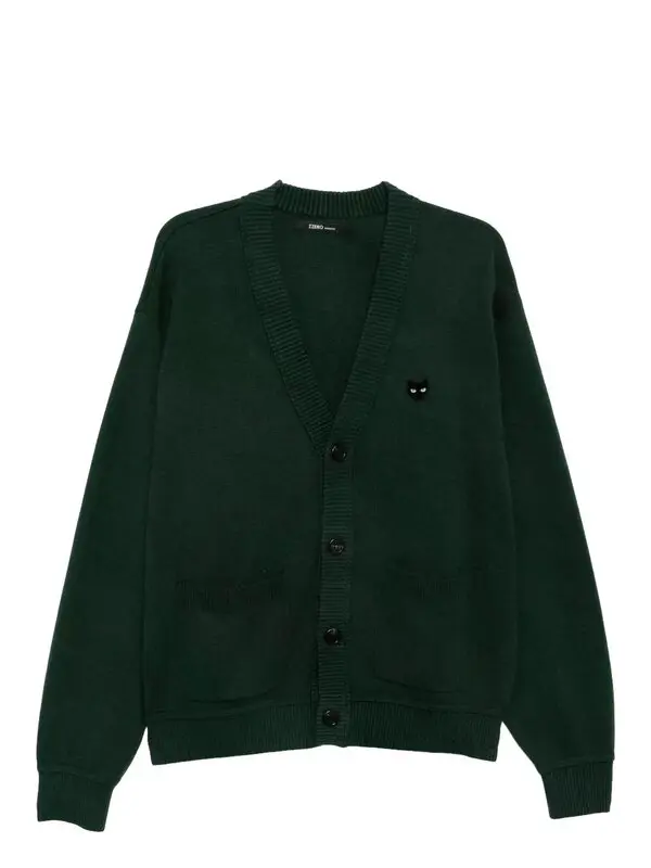 SONGZIO Cat-embroidered Cardigan - Green