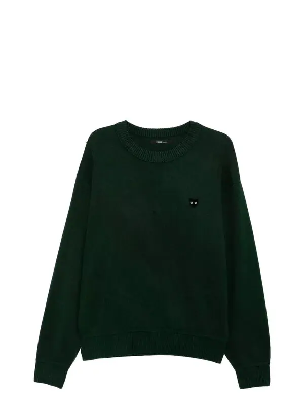 SONGZIO Cat-embroidered Sweatshirt - Green