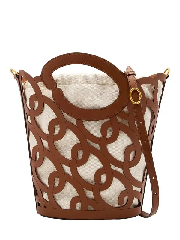 Oscar De La Renta Chain-link Leather Tote - Brown