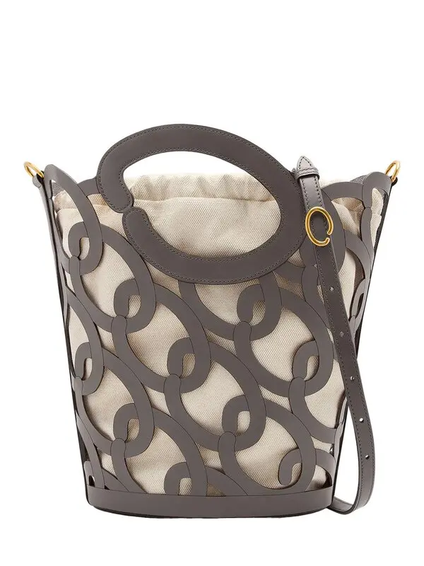 Oscar De La Renta Chain-link Leather Tote - Grey