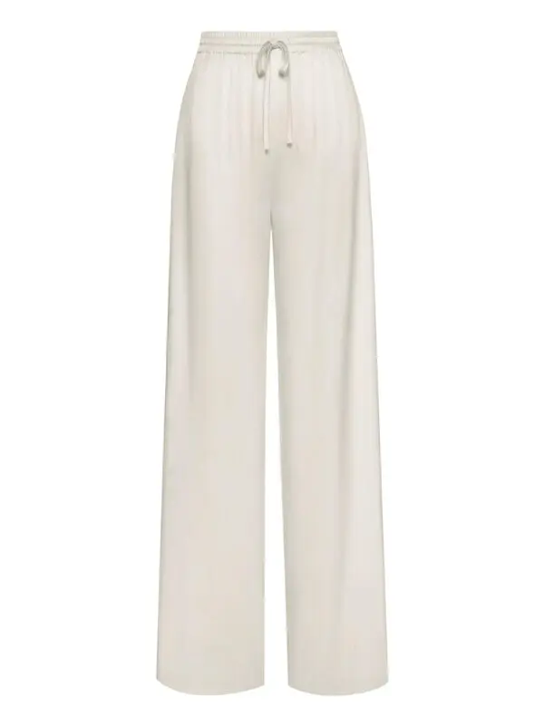 Oscar De La Renta Silk Georgette Drawstring Pant - White